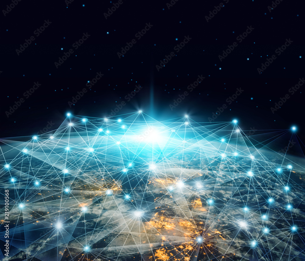 Network and data exchange. Global networking business and ...