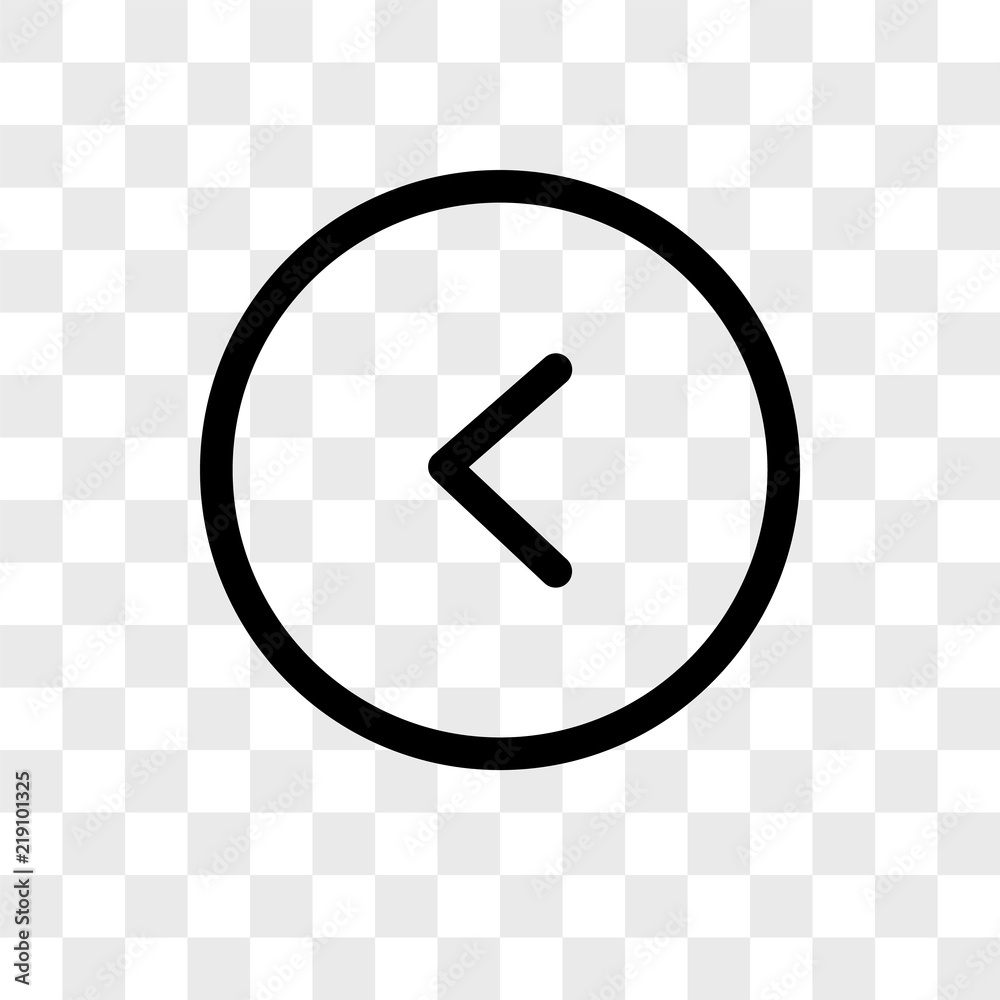 Left arrow vector icon on transparent background, Left arrow icon Stock ...
