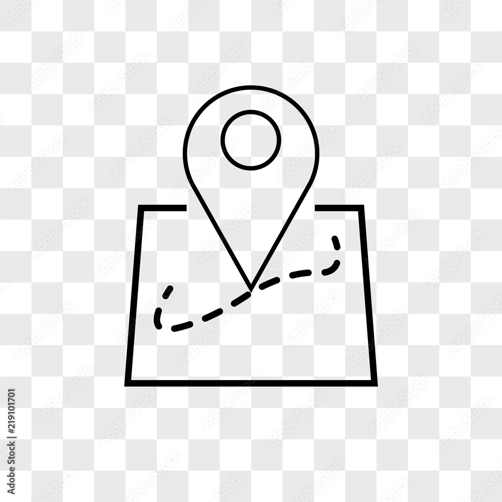 Map location vector icon on transparent background, Map location icon ...