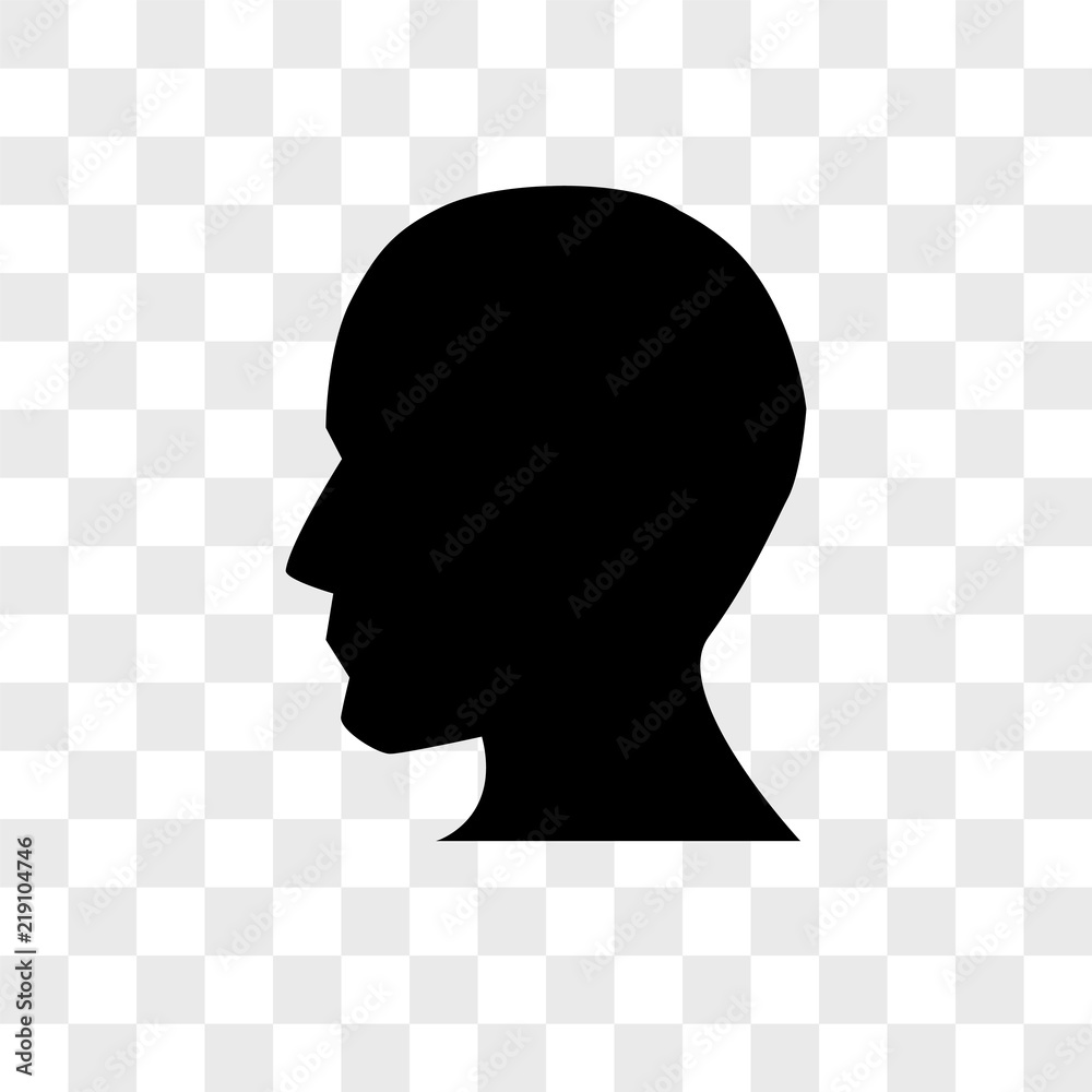 Head vector icon on transparent background, Head icon Stock Vector ...