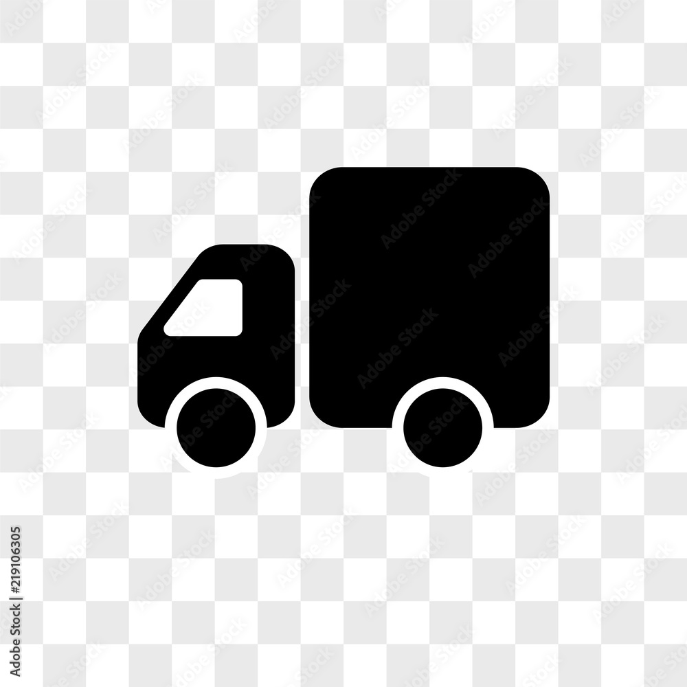 Truck vector icon on transparent background, Truck icon Stock Vector ...