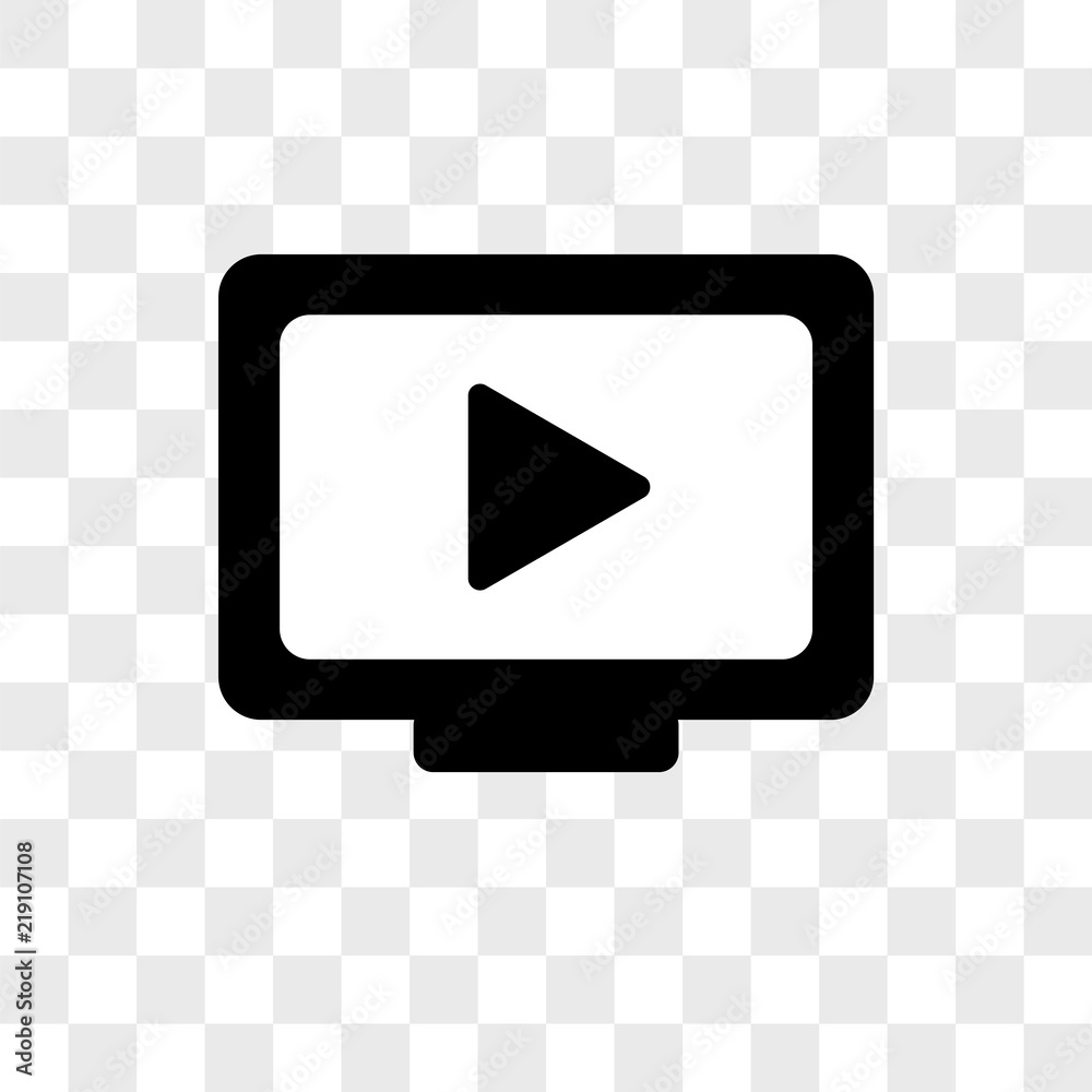 Video player vector icon on transparent background, Video player icon ...