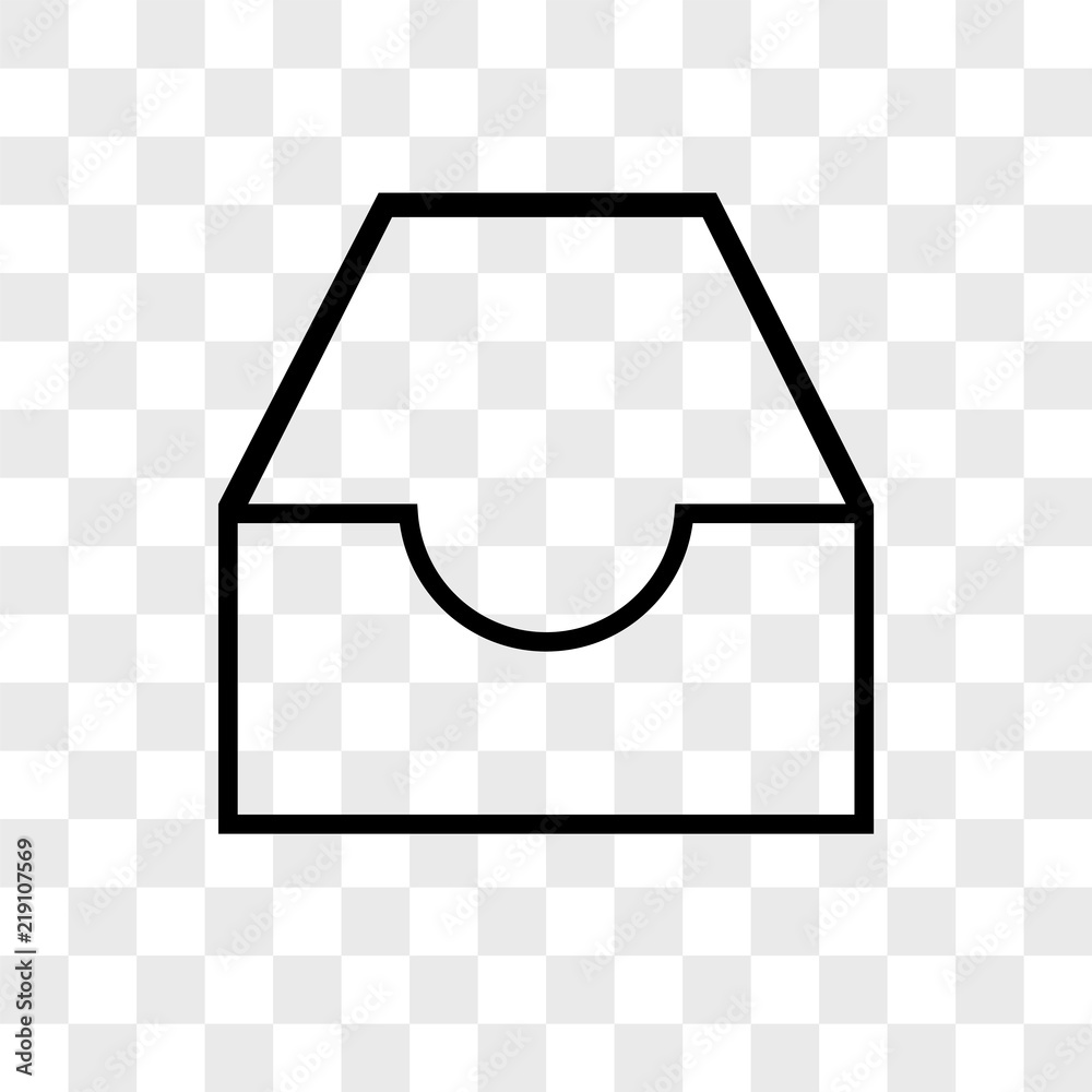 Mail inbox empty vector icon on transparent background, Mail inbox ...