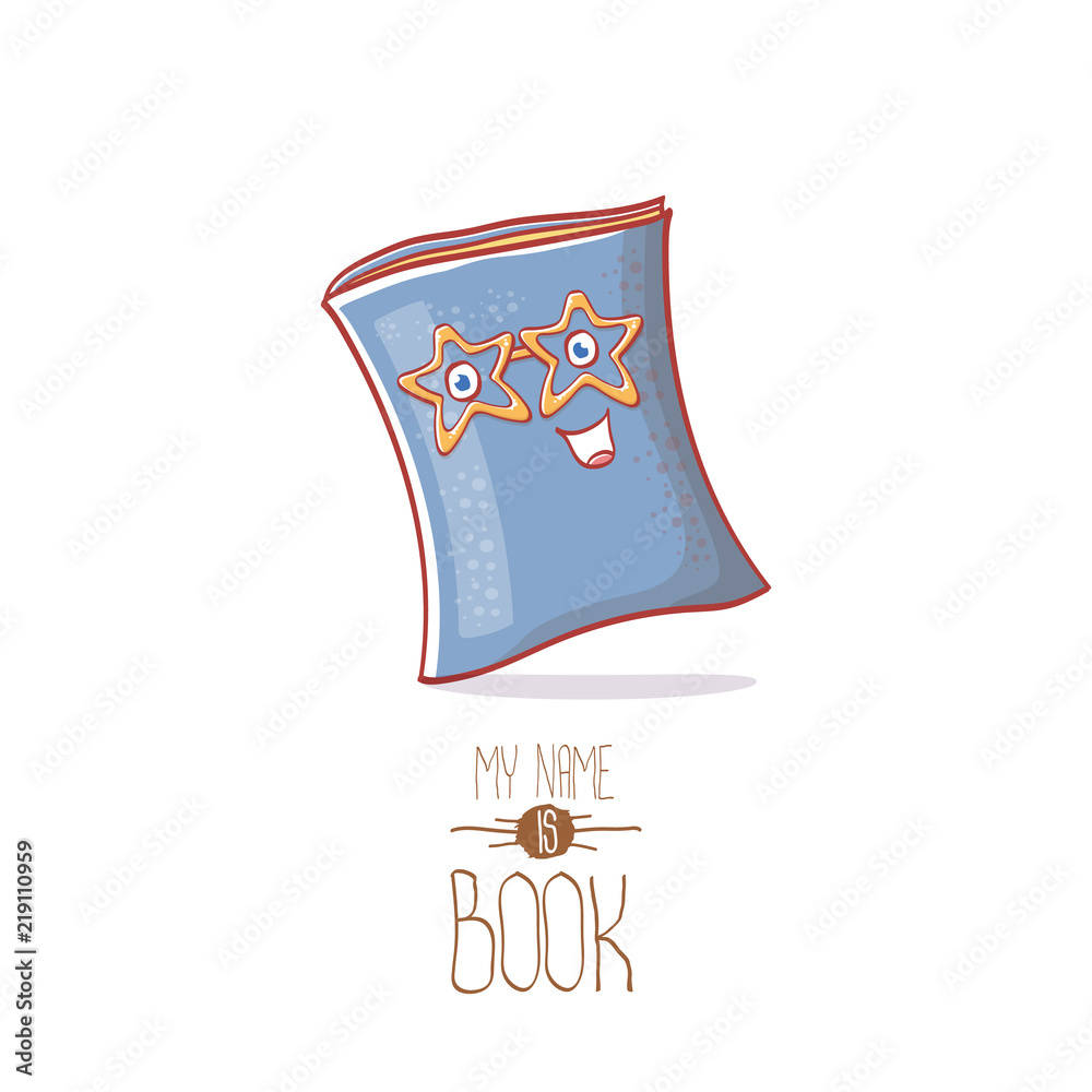 cute cartoon book character with eyes isolated on white background. My ...