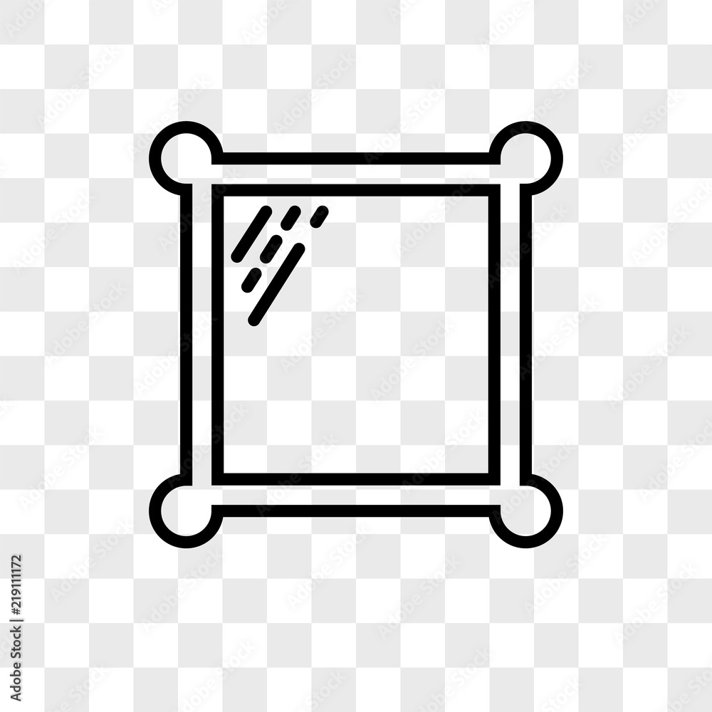 Mirror vector icon on transparent background, Mirror icon Stock Vector ...