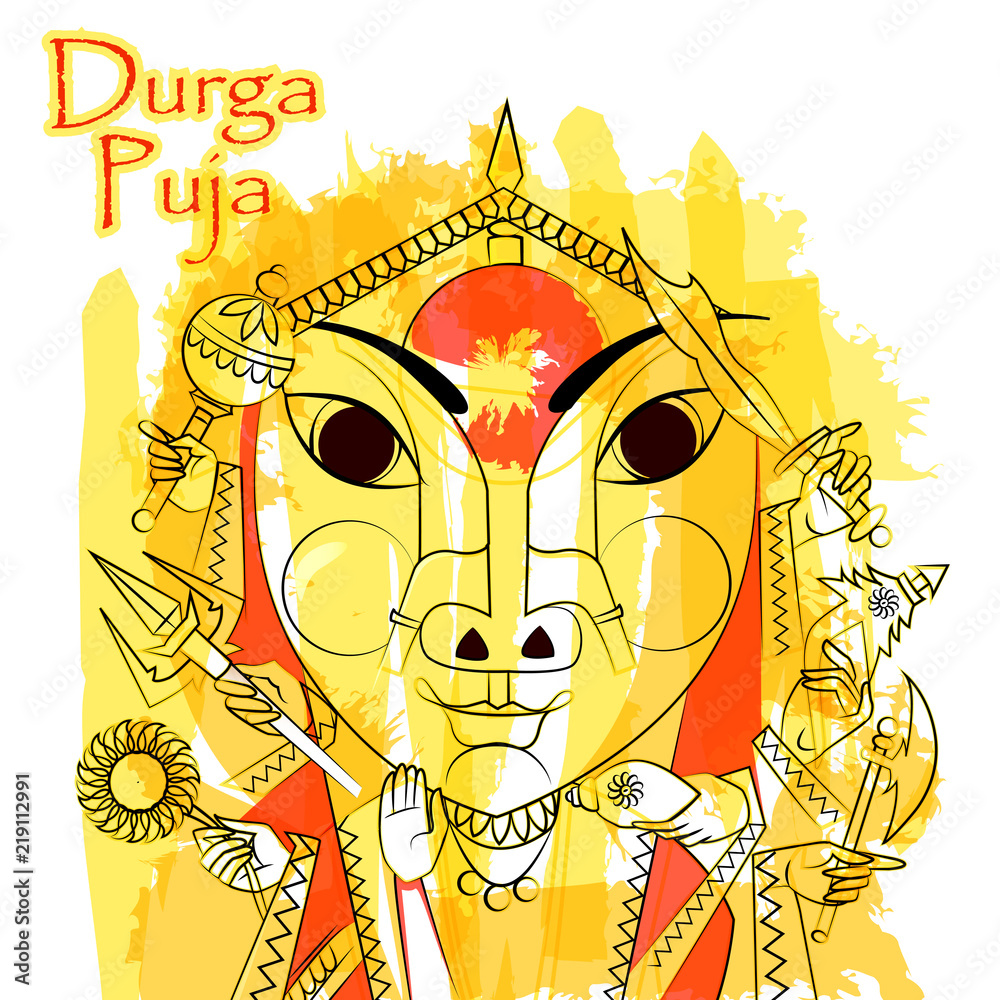 Indian Goddess Durga sculpture for Durga Puja holiday festival of India ...