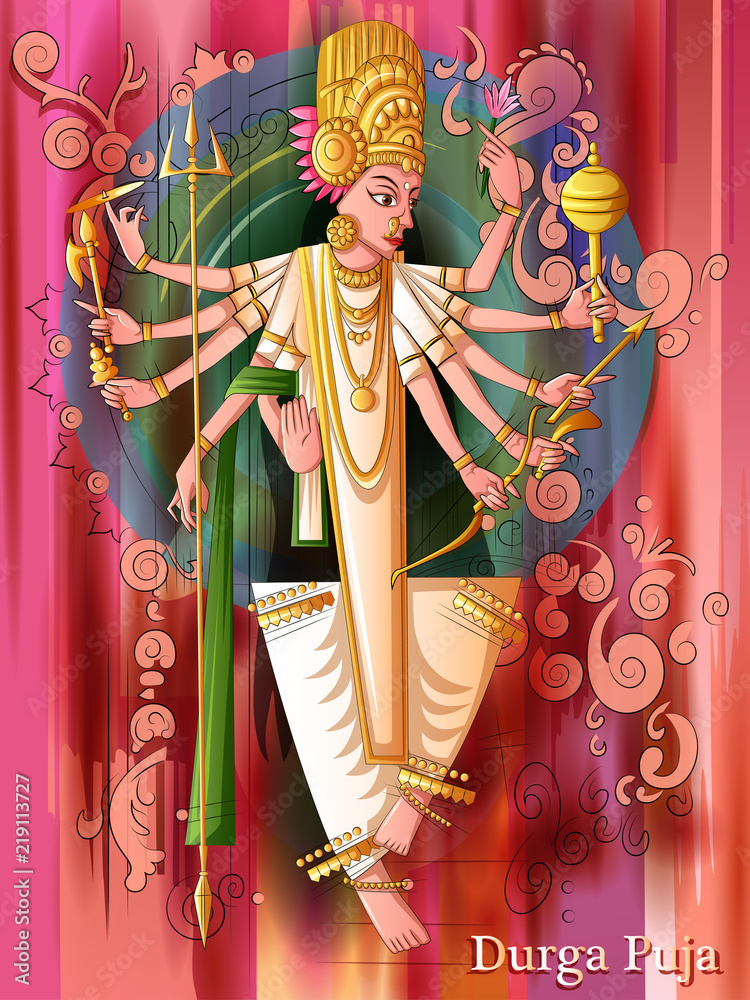 Indian Goddess Durga sculpture for Durga Puja holiday festival of India ...