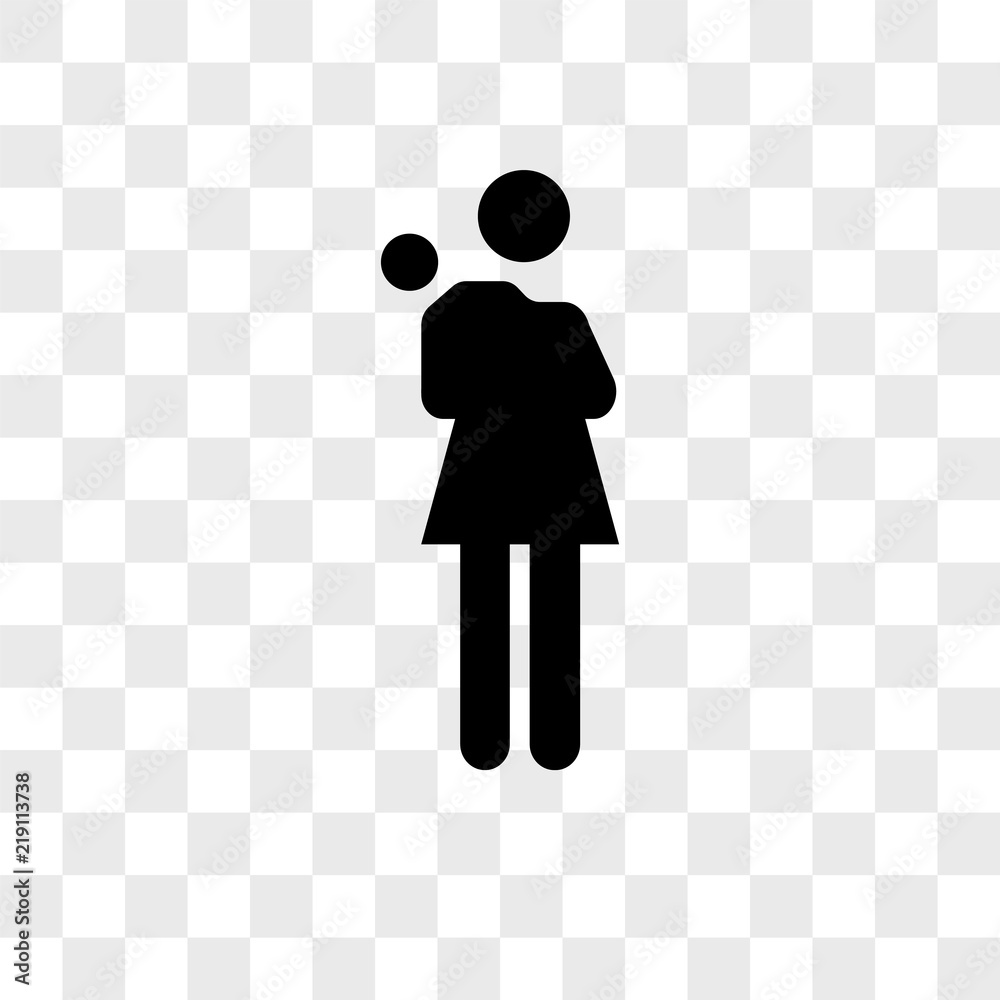 Mother with baby in arms vector icon on transparent background, Mother ...