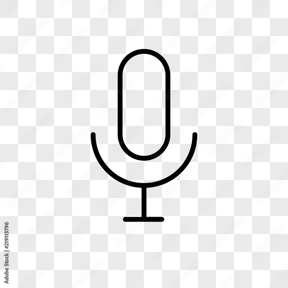 Microphone vector icon on transparent background, Microphone icon Stock ...