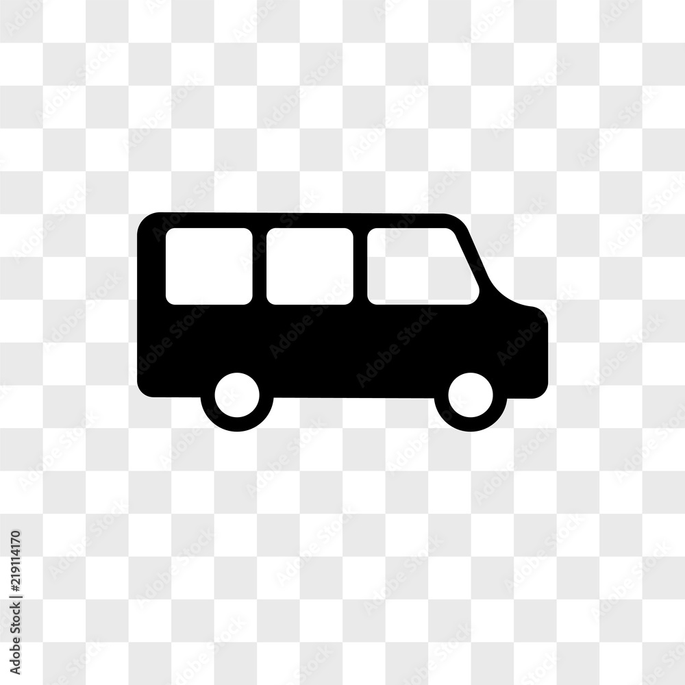 Minibus vector icon on transparent background, Minibus icon Stock ...