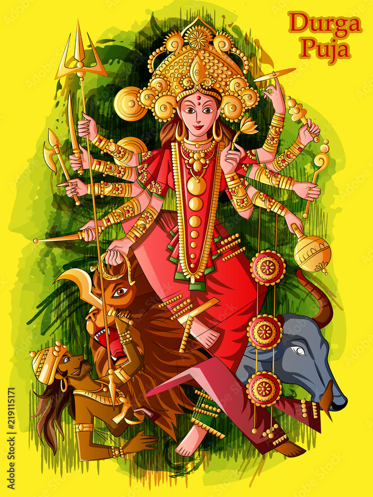 Indian Goddess Durga sculpture for Durga Puja holiday festival of India ...