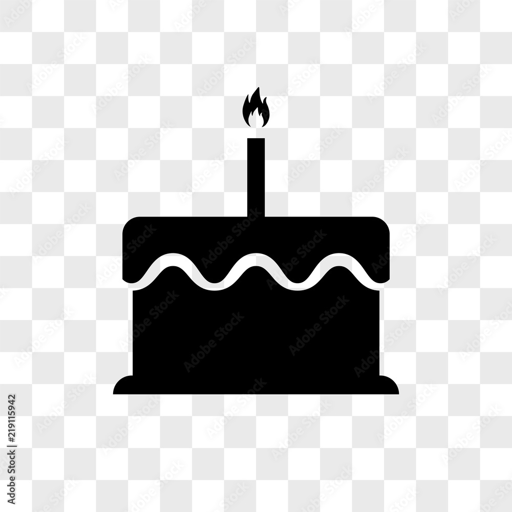 Cake vector icon on transparent background, Cake icon Stock Vector ...