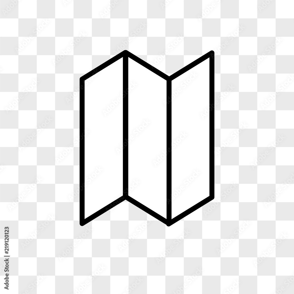 Map vector icon on transparent background, Map icon Stock Vector ...