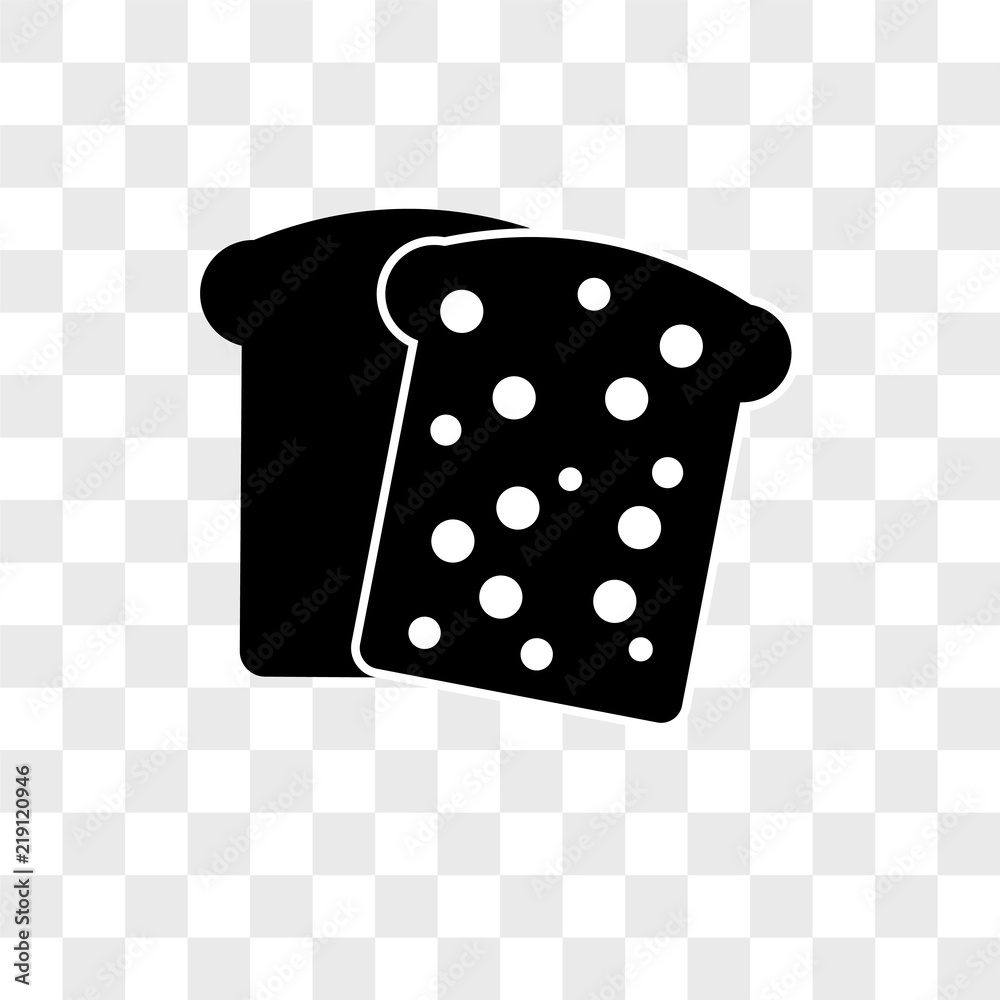 Toast vector icon on transparent background, Toast icon Stock Vector ...