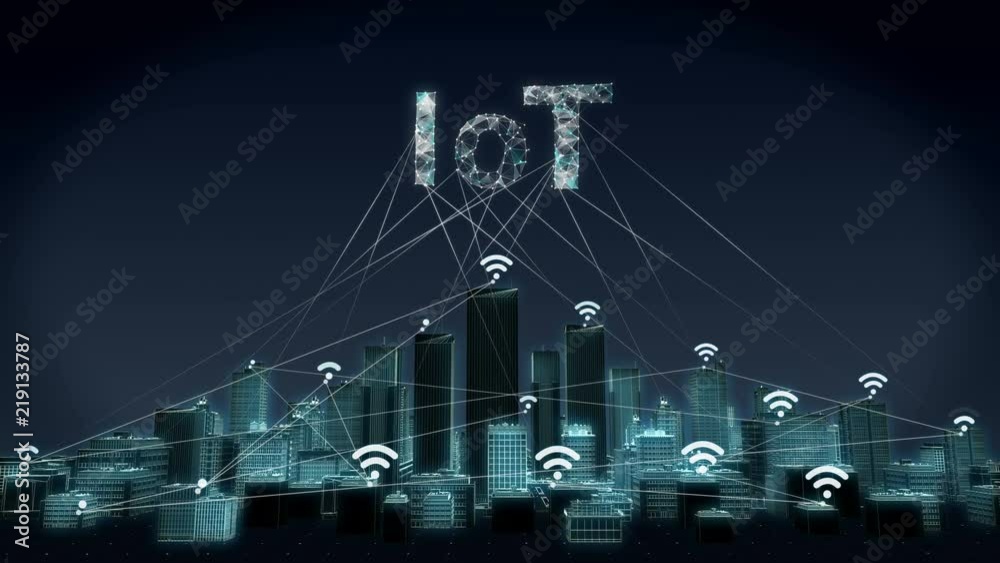 Forward moving, Various Wi-Fi icon on Smart city, Smart Building ...