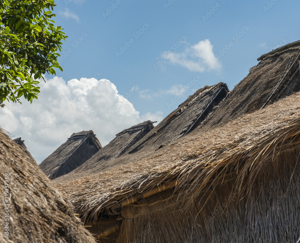 The traditional design of the exterior roof of SASAK houses in Lombok ...