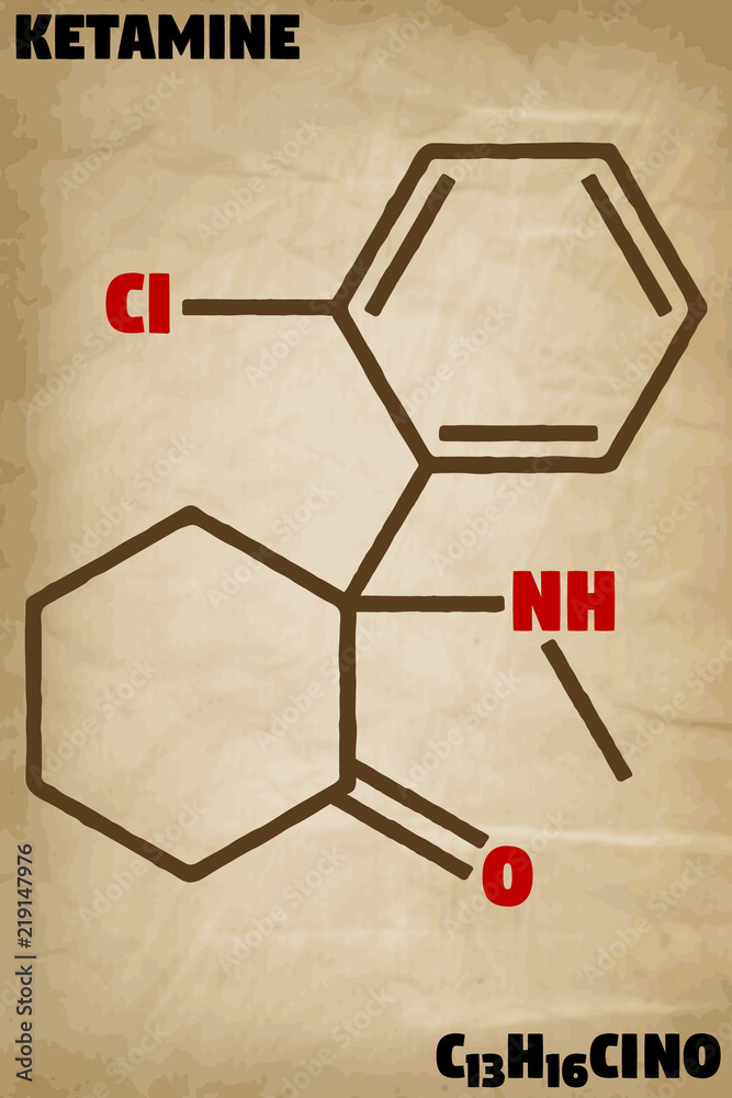 Detailed infographic illustration of the molecule of Ketamine. Stock Vector | Adobe Stock