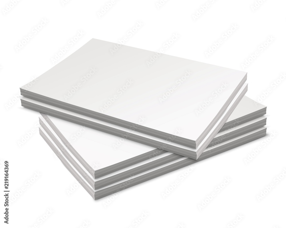 3d paper sheets stack on white background 3d illustration Stock Photo ...