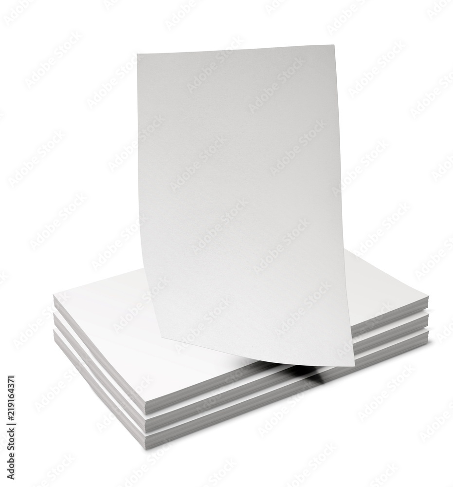 3d paper sheets stack on white background 3d illustration Stock ...