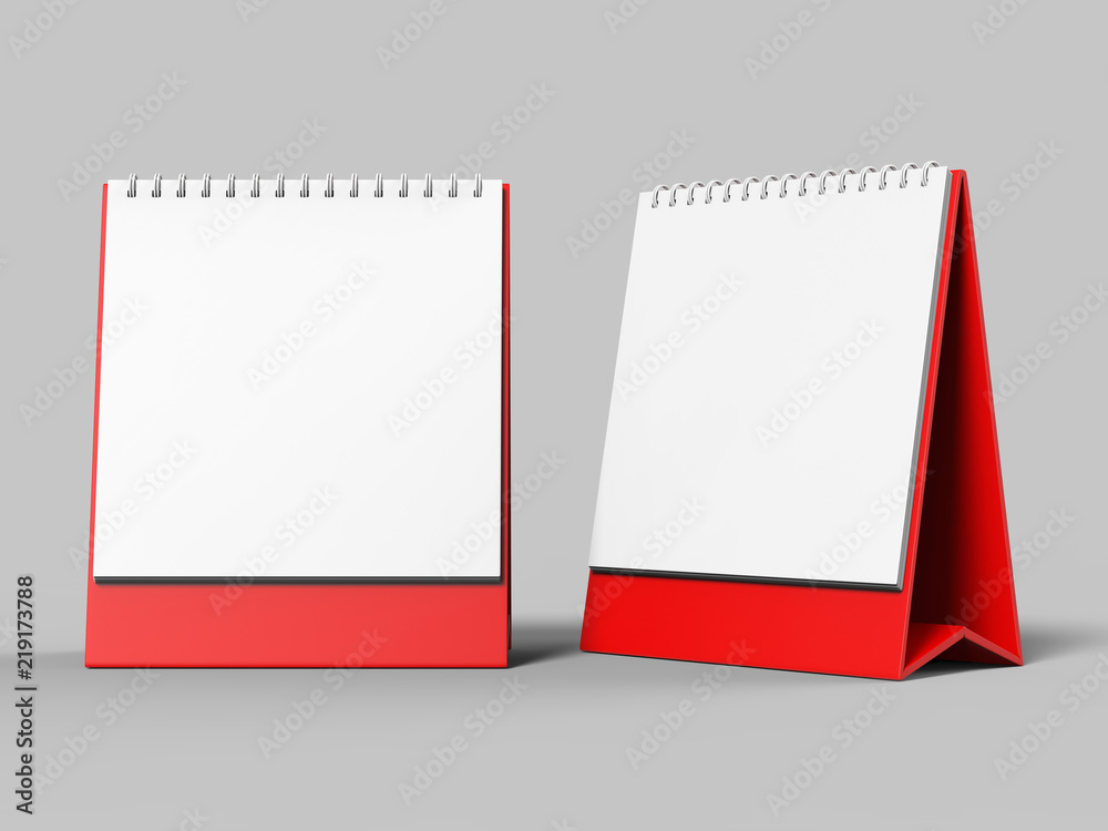 Blank desk top calendar isolated on white background for mock up and ...