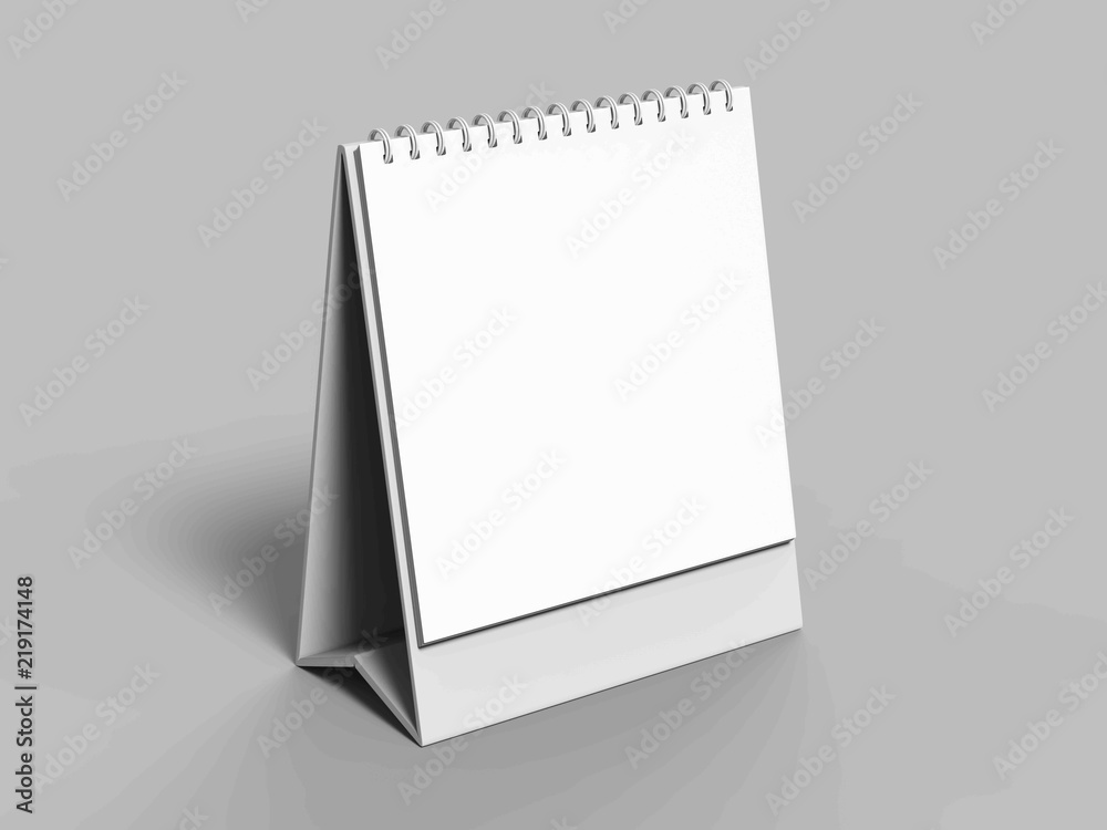 Blank desk top calendar isolated on white background for mock up and ...