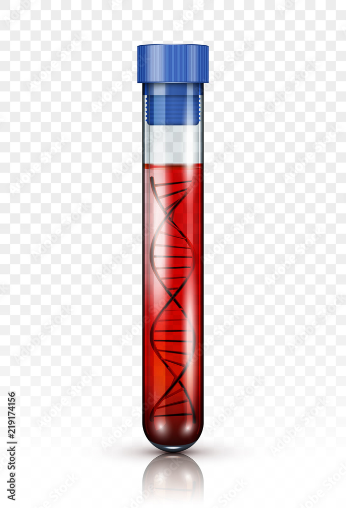 DNA molecule in test tube isolated on transparent background Stock ...