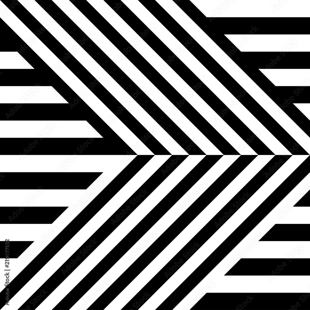Seamless pattern with striped black white straight lines and diagonal ...