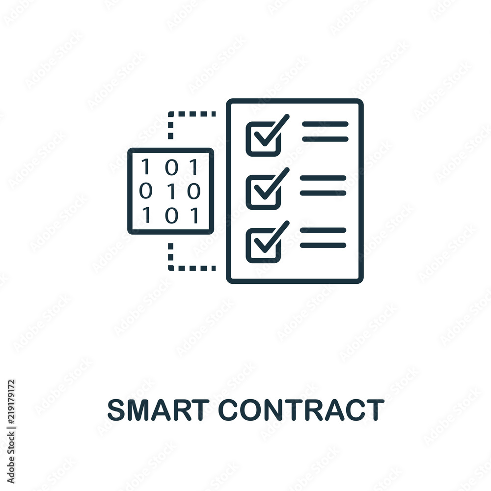 Smart Contract icon. Monochrome style design from crypto currency icon ...