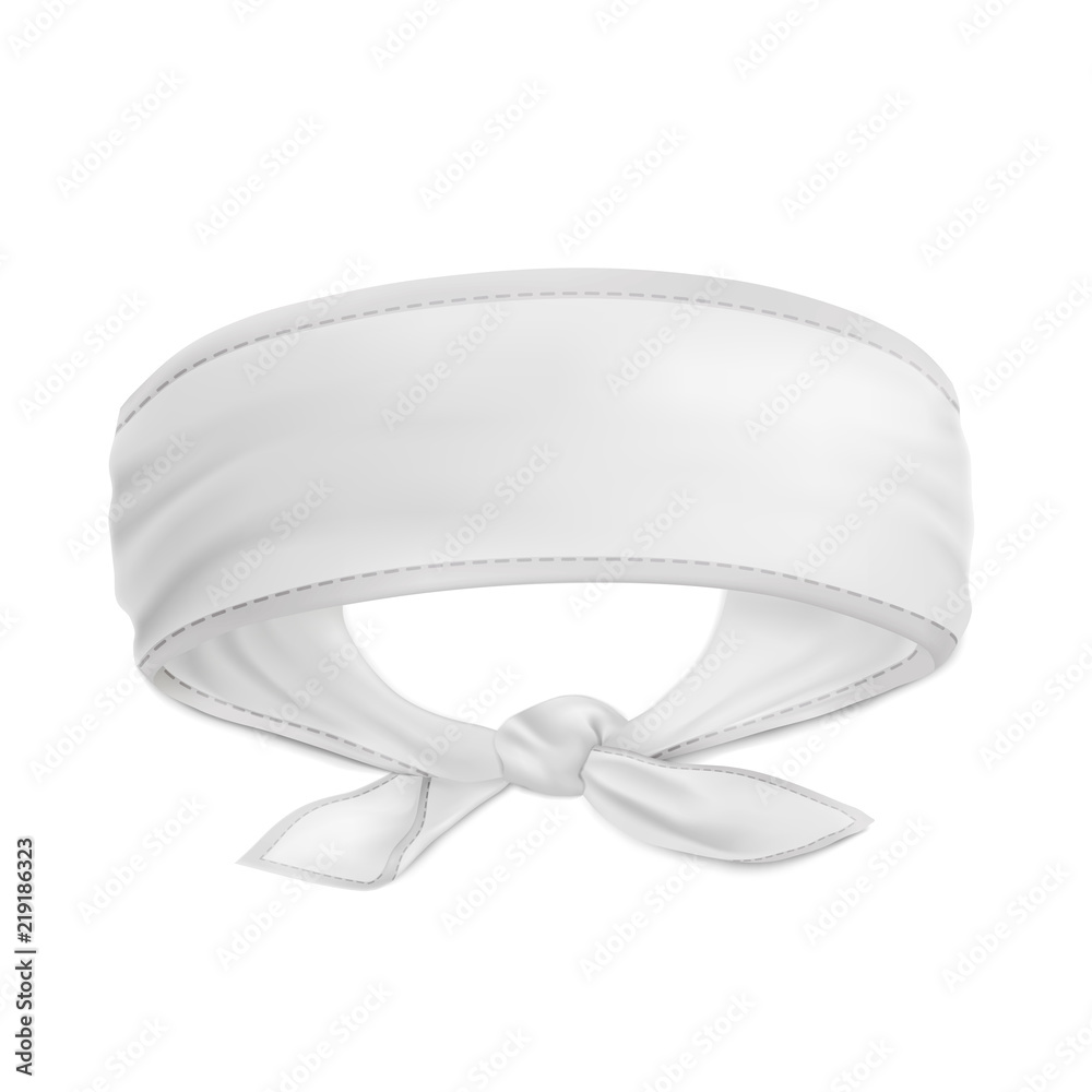 Vector. Mock Up. White Bandana (buff) forehead Stock Vector | Adobe Stock Vector. Mock Up. White Bandana (buff) forehead Stock Vector | Adobe Stock