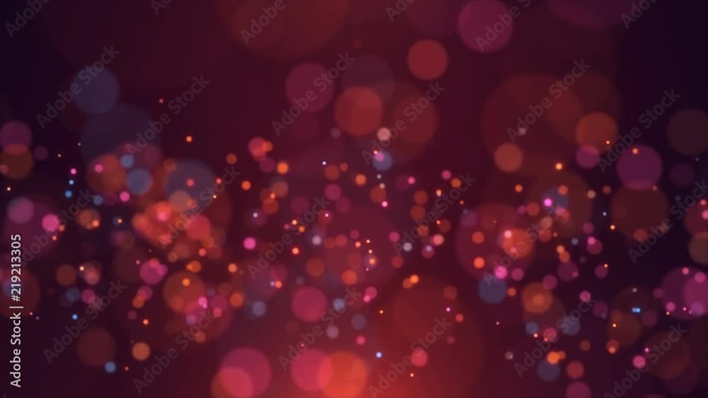 4K Abstract festive red motion background with defocused round bokeh ...