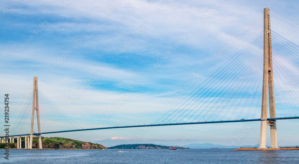 The Russky or Russian bridge to Russky Island is in Vladivostok ...