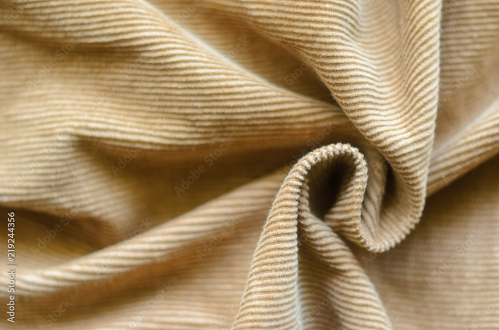 Texture of Soft Velvet Fabric with Folds Closeup. Texture of Beige ...