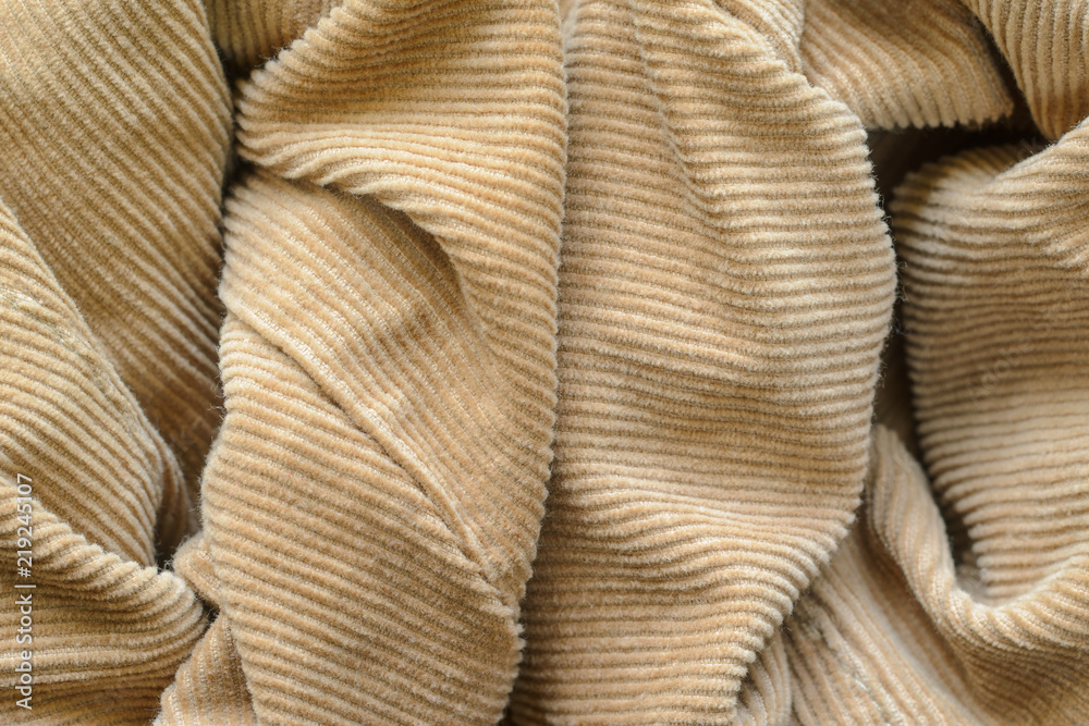 Texture of Soft Velvet Fabric with Folds Closeup. Texture of Beige ...