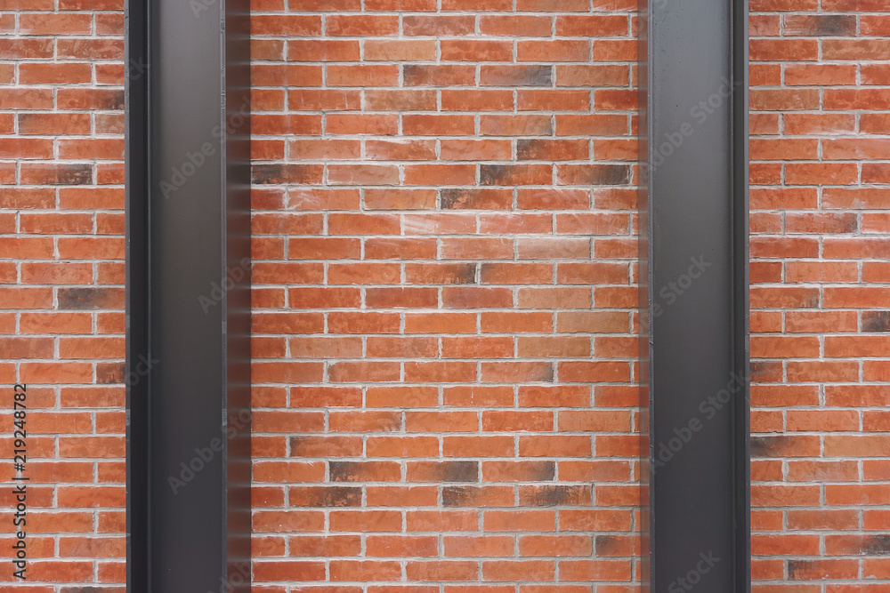 Steel structure and red brick wall texture ภาพถ่ายสต็อก | Adobe Stock
