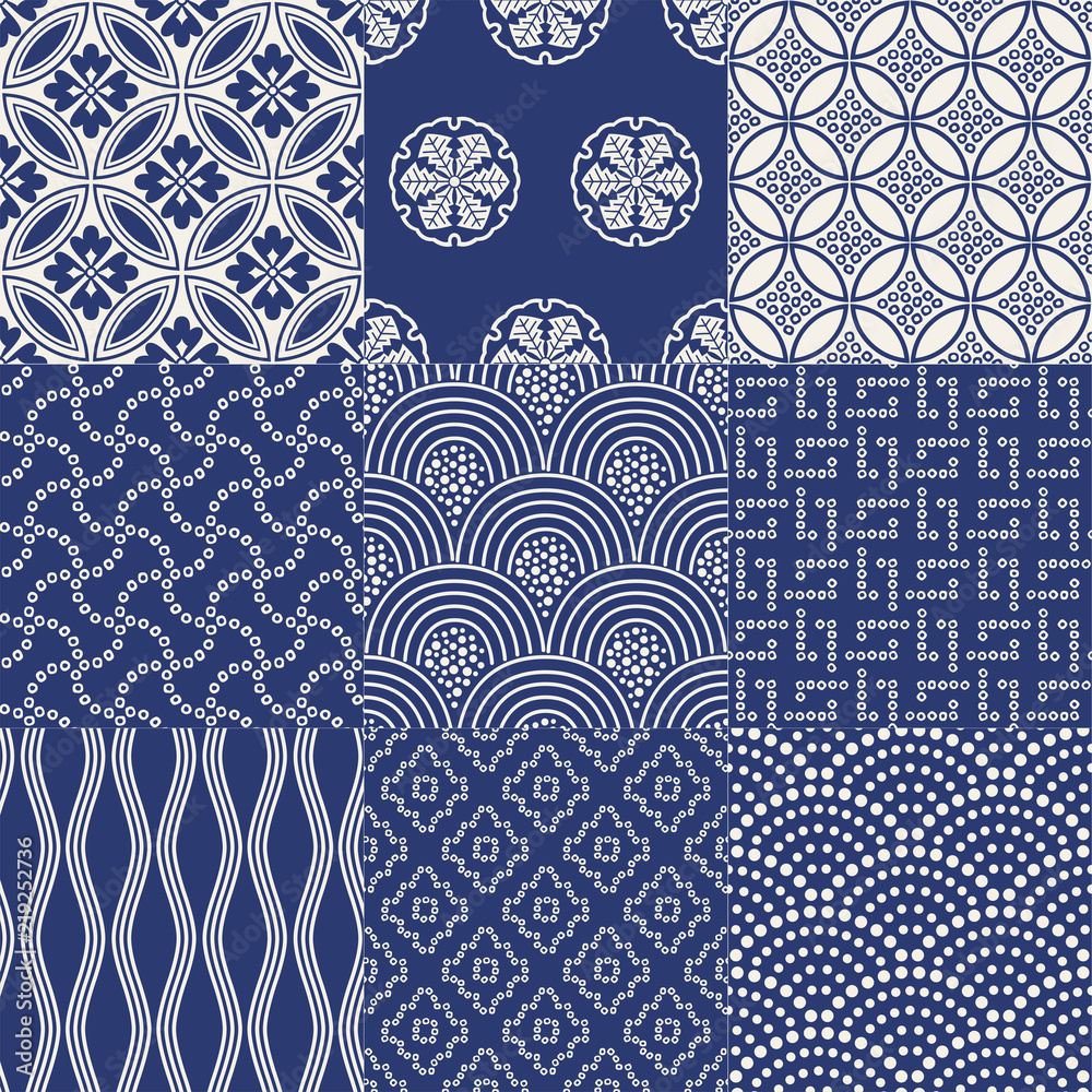 seamless japanese mesh pattern background Stock Vector | Adobe Stock