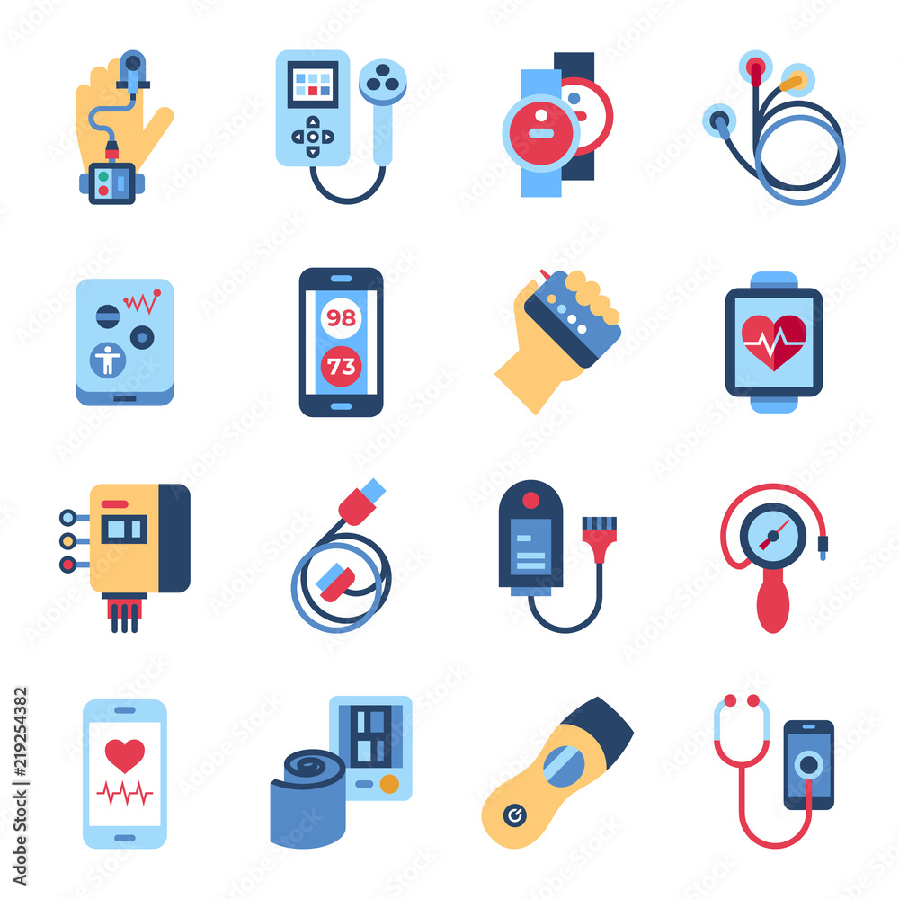 Digital vector health sensor icons set Stock Vector | Adobe Stock