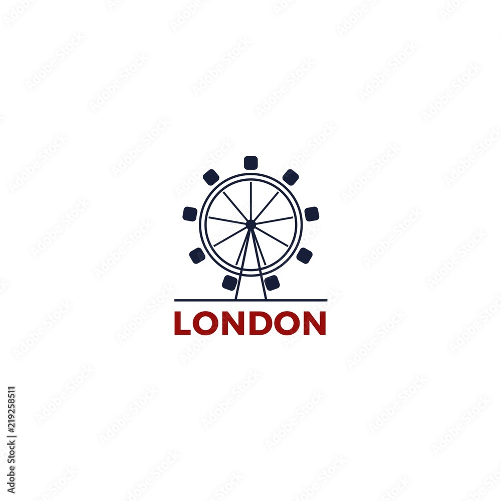 London eye logotype. Vector illustration of London Eye. Design in ...