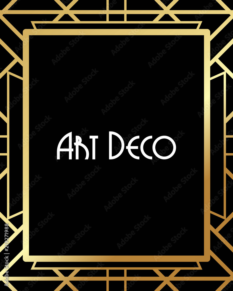 Art Deco Gatsby inspired, Roaring 20s style frame template vector Stock ...