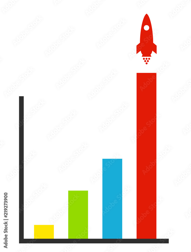 Diagramm mit starkem Wachstum Stock-Illustration | Adobe Stock