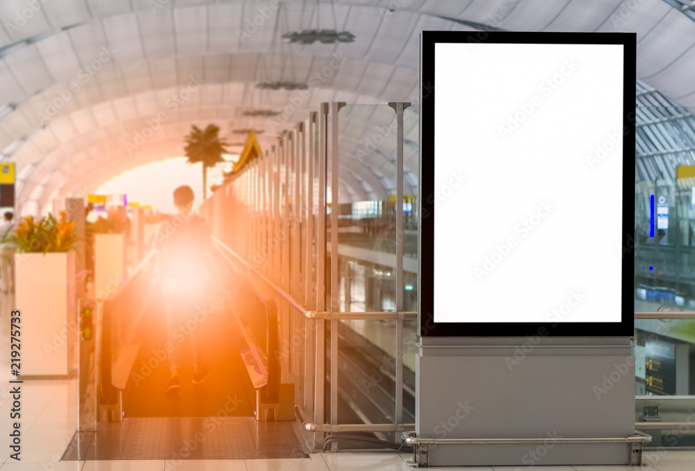 Blank billboard posters in the airport,Empty advertising billboard at ...
