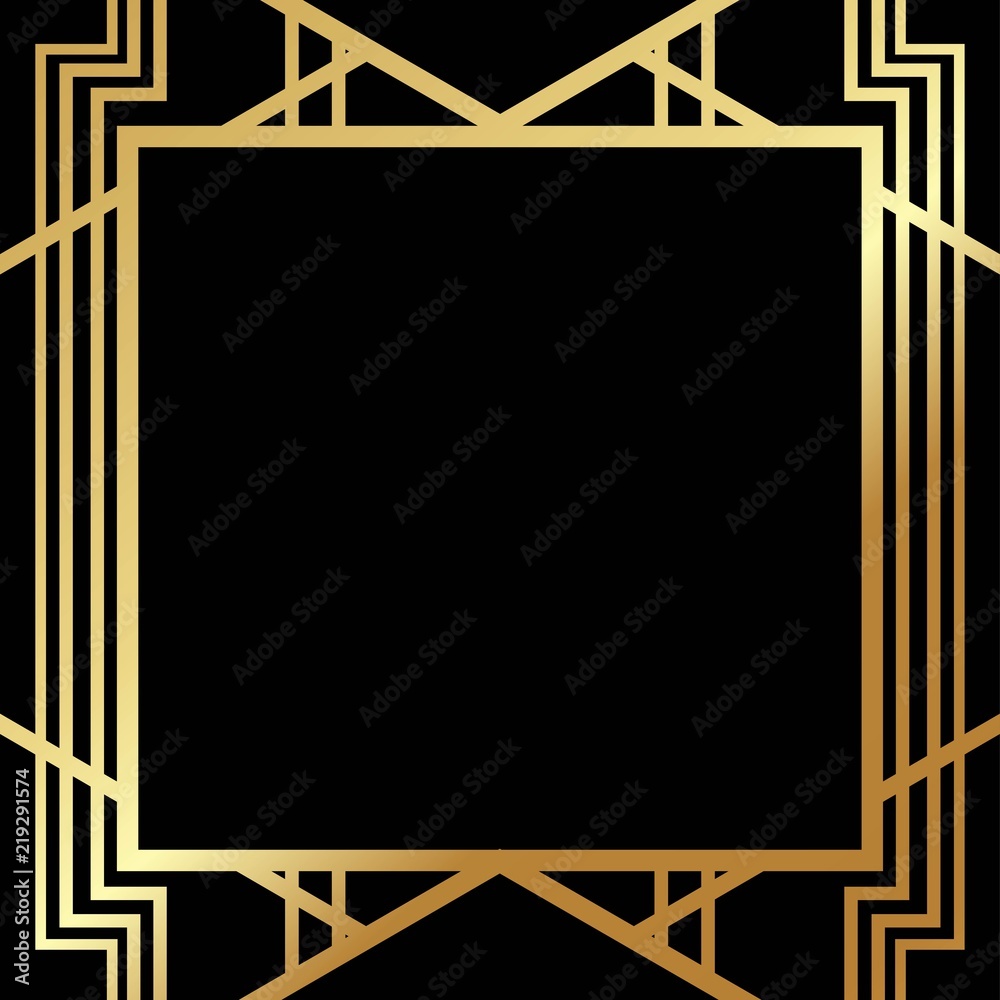 Art Deco Gatsby inspired, Roaring 20s style frame template vector Stock ...