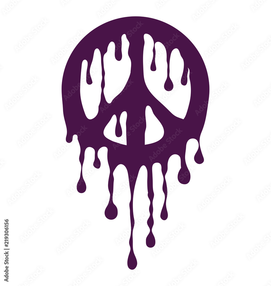 Dripping Peace Sign Stock Vector | Adobe Stock