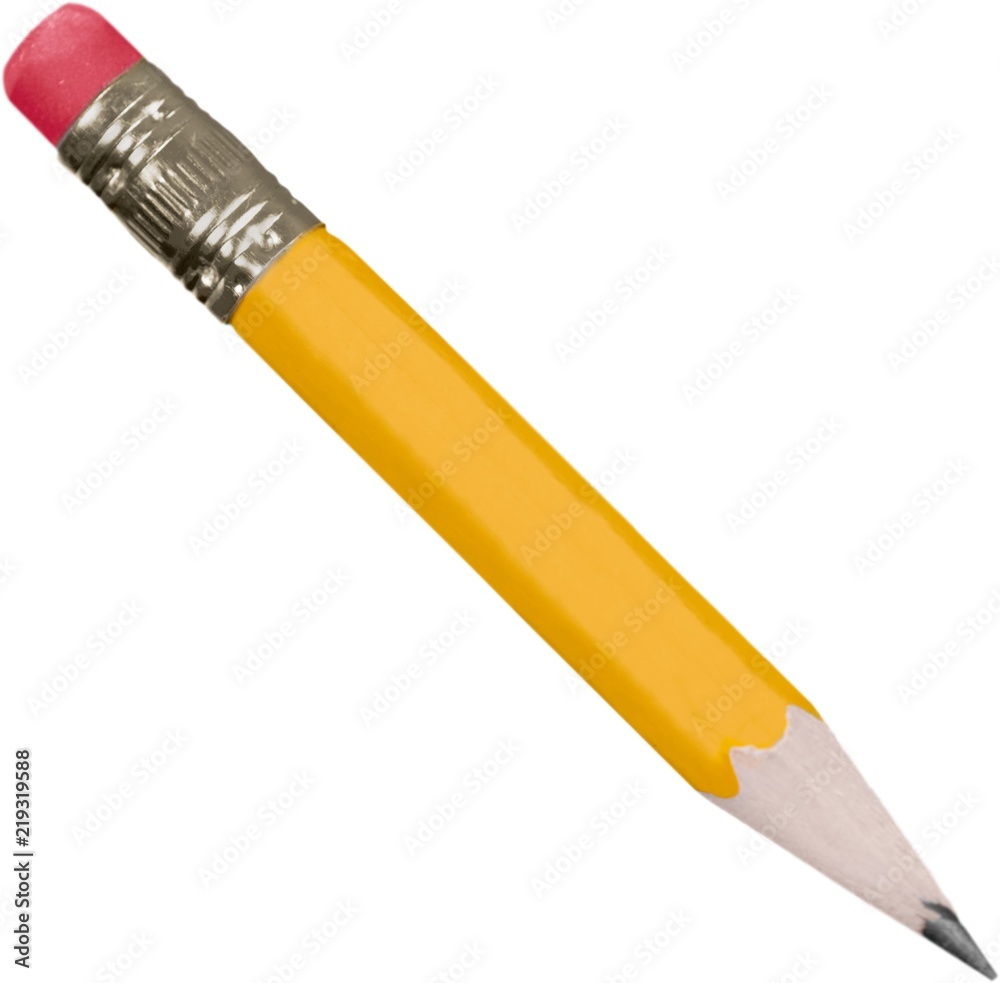 Short Yellow Pencil with Eraser at the End - Isolated Stock Photo ...