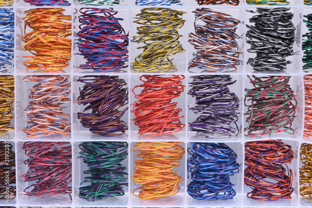 Electrical wire in toolbox top view Stock Photo | Adobe Stock