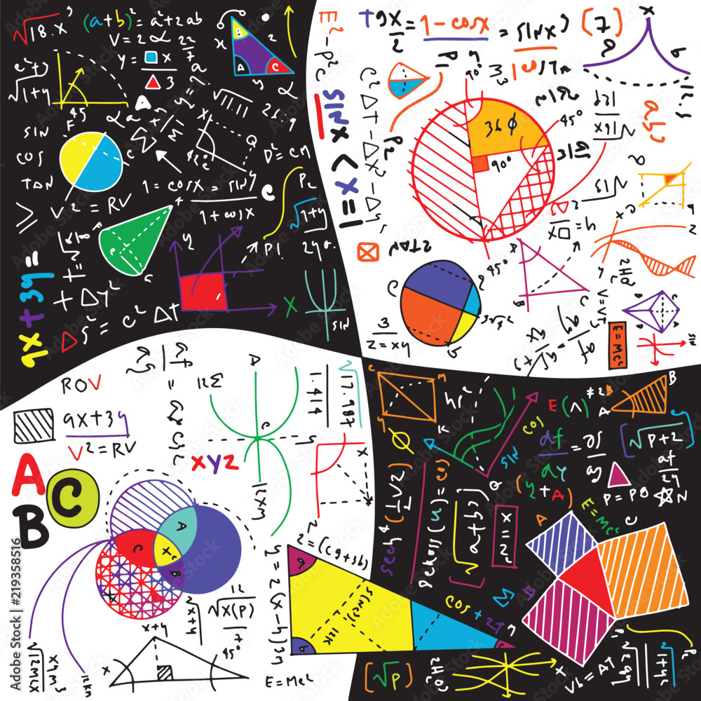 Physical formulas and phenomenon. hand-drawn illustration. science ...