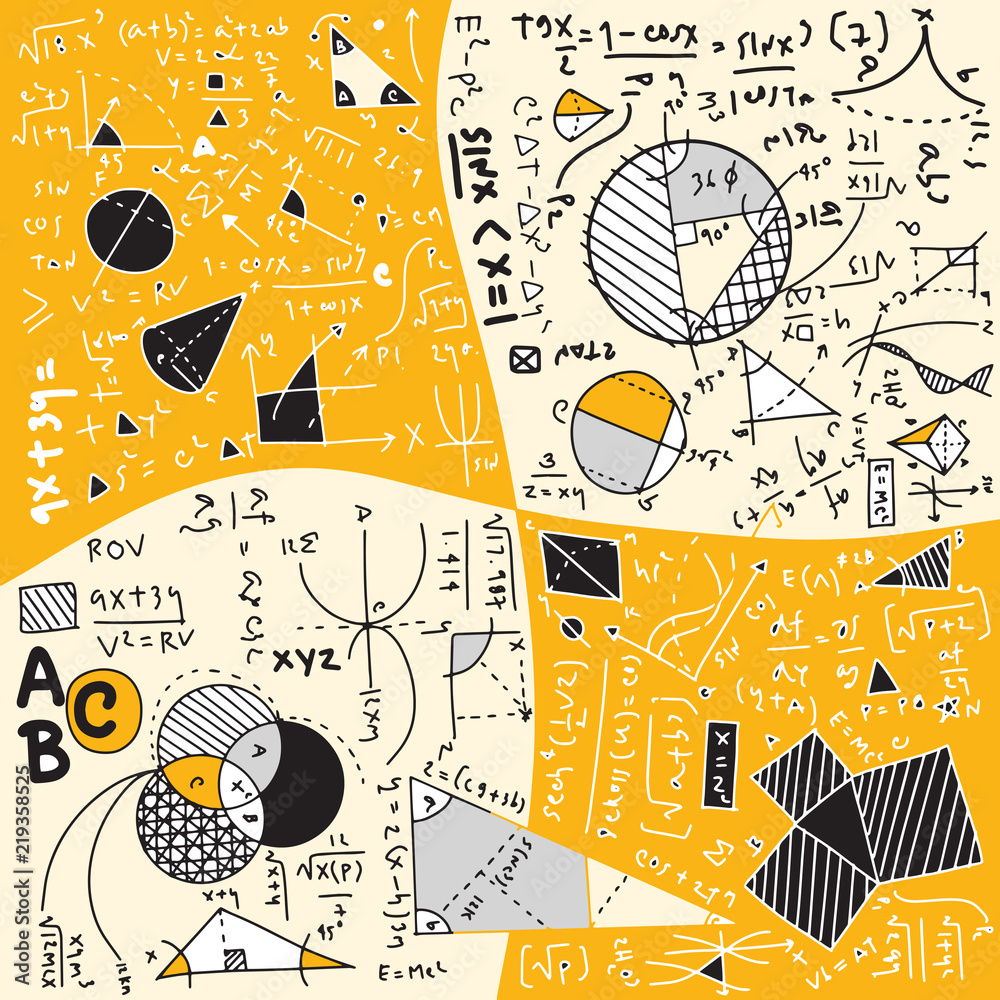 Physical formulas and phenomenon. hand-drawn illustration. science ...