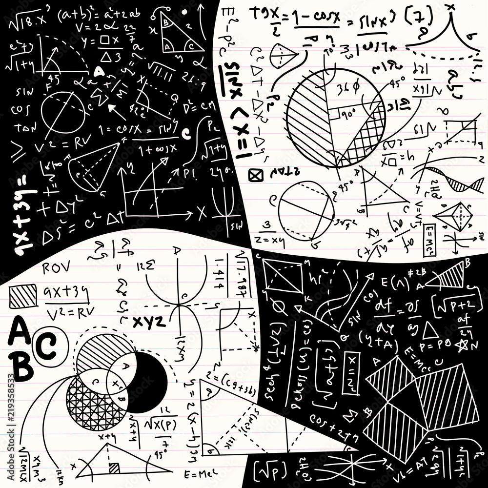 Physical formulas and phenomenon. hand-drawn illustration. science ...