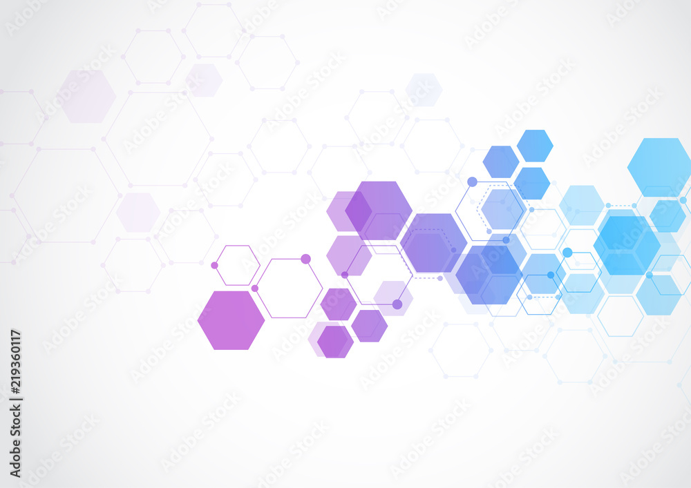 Molecular Structure Abstract Tech Background Medical Design Vector