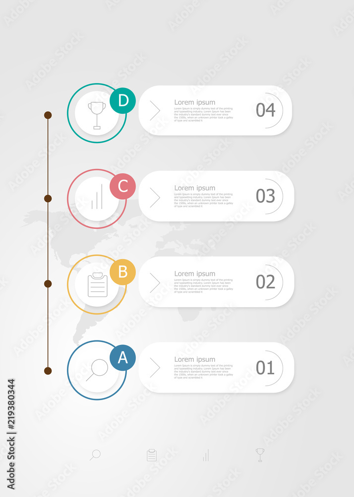 vertical infographics 4 steps for business presentation Stock Vector ...