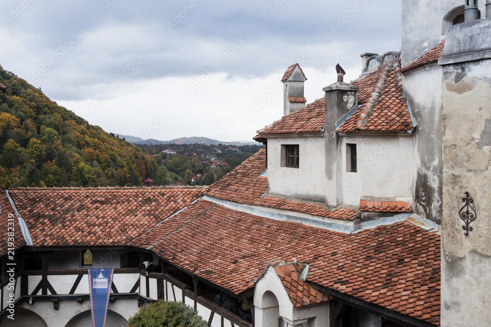 Fragment of Bran Castle - dramatic, 14th-century castle, former royal ...